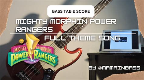 Mighty Morphin Power Rangers Full Theme Song Bass Tab With Score By