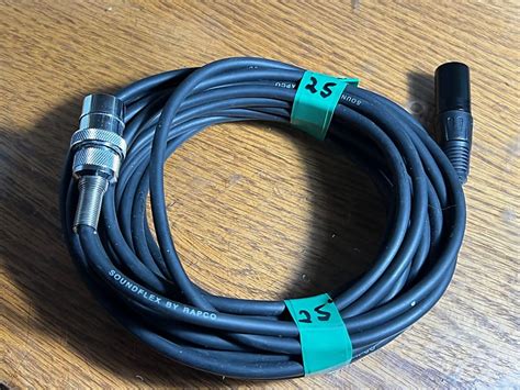 25 Microphone Cable 3 Pin Amphenol Male Plug To 3 Pin Male Reverb