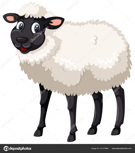 Cute Black Sheep Cartoon