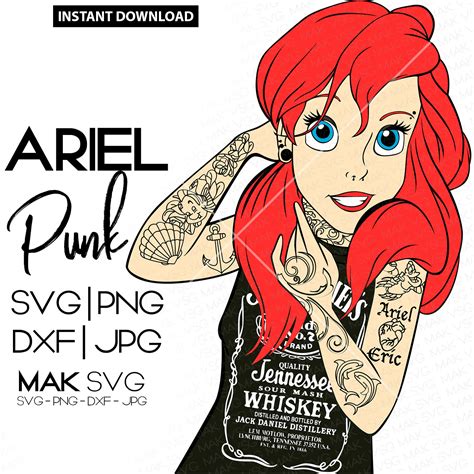 Ariel Punk Svg Little Mermaid Svg Ariel Svg Mermaid Svg Little