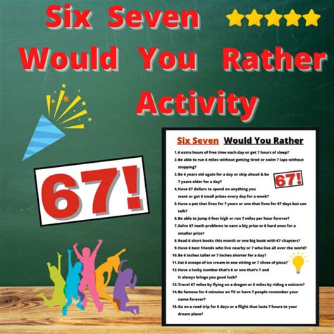 Six Seven Would You Rather Slang 6 7 67 Activity Icebreaker Six Seven