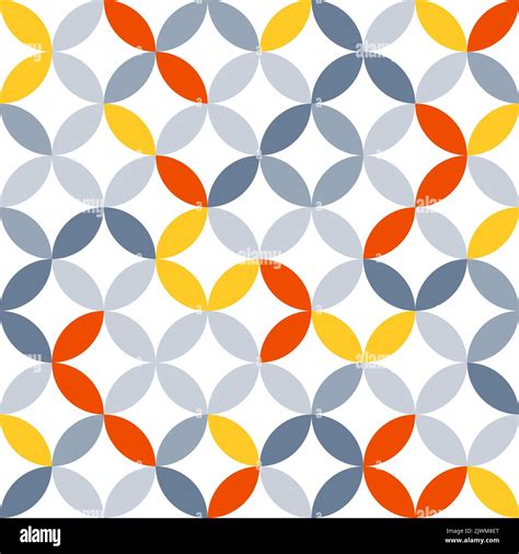 Overlapping Circles Seamless Texture Retro Ovals And Circles Vector