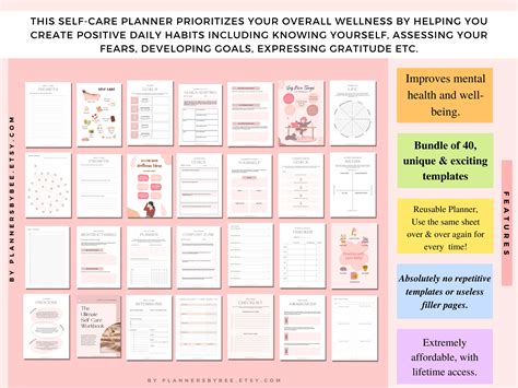 Self Care And Personal Growth Workbook Productivity Confidence Etsy