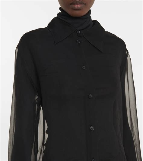 Alastor Silk Organza Blouse In Black The Row Mytheresa