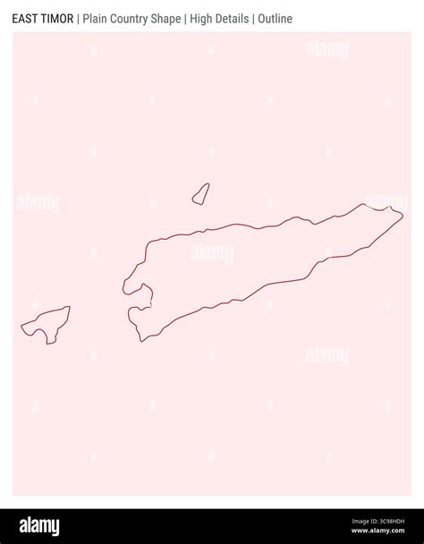 Timor Leste Plain Country Map High Details Outline Style Shape Of Timor Leste Vector