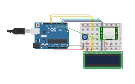 Circuit Design Detector De Movimiento Con Sensor Pir Y Pantalla Lcd