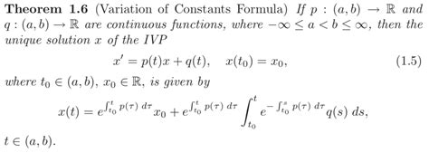 solved 1 5 use the variation of constants formula in theorem