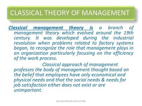 Classical Theory Of Management