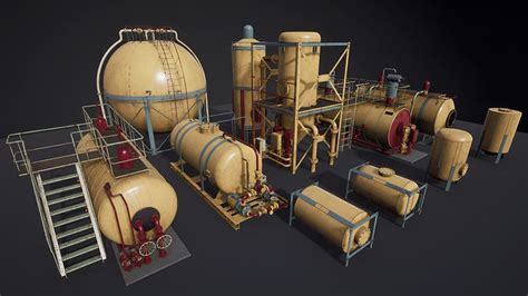 3d Model Liquid Storage Pack For Unreal Engine Vr Ar Low Poly
