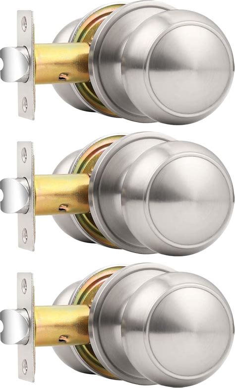Probrico Colonial Style Passage Door Knobs Brushed Nickel Door Handle