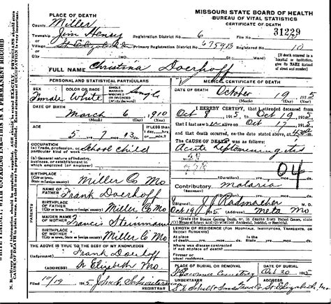 Marie Christina Doerhoff 1910 1915 Find A Grave Memorial