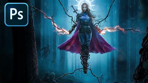 Forest Witch Halloween Tutorial In Photoshop Youtube