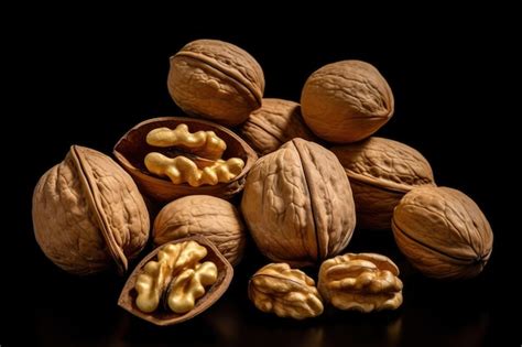 Premium Ai Image Walnut And Walnut Kernel
