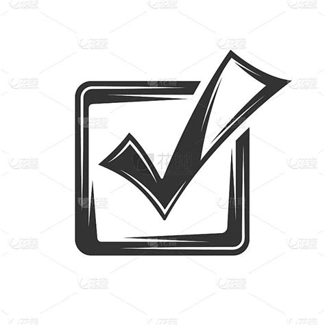 复选框在平面风格孤立在白色背景素材 花瓣网