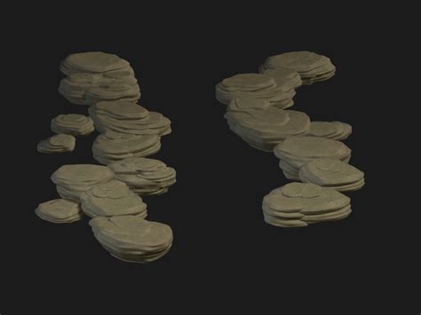 Artstation Terrain Stone Path 06 Game Assets