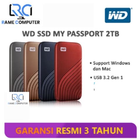 Jual Wd My Passport Ssd Eksternal 2tb External Portabel Ssd Usb C Resmi