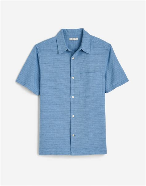 Button Up Short Sleeve Shirt In Cotton Linen Blend Madewell