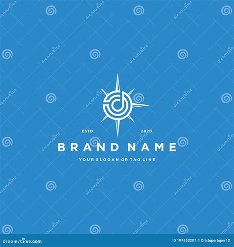 Letter D Compass Logo Design Vector Stock Vector Illustration Of