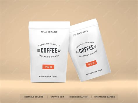 Premium Psd Realistic Coffee Packaging Mockup