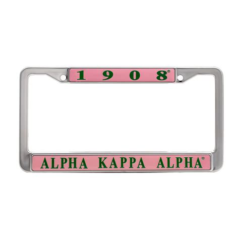 Alpha Kappa Alpha License Plate Frame Pink Prime Heritage Ts