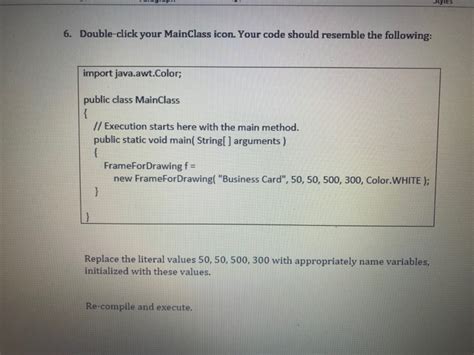 Solved Create A Business Card Project 1 Using The Bluej