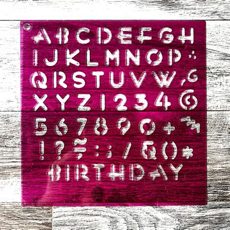 Birthday Abc 123 Stencil Tessa Scrapbooks