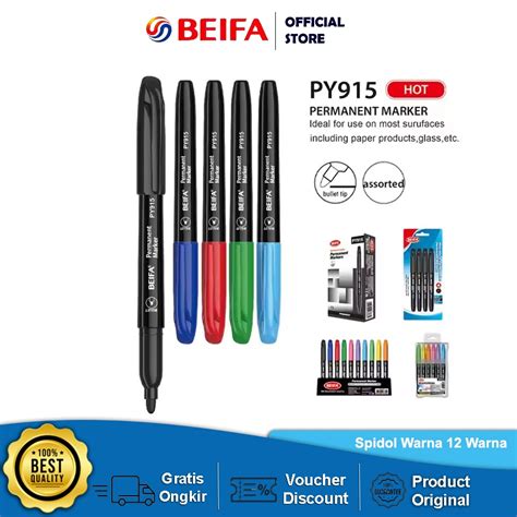 Jual Beifa Permanent Marker Spidol Permanen 20mm Py915 Shopee Indonesia