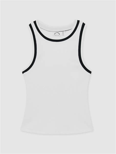 Reiss Ribbed Tank Top In White Endource Reiss Ribbed Tank Top In White Endource