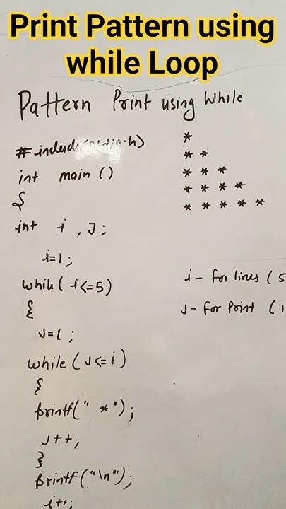 Print Pattern Using While Loop Clanguage Cprogramming Ccoding