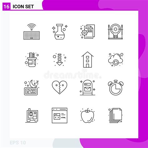 Outline Pack Of 16 Universal Symbols Of Holder Generation Codding