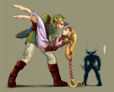Link And Zelda Kiss In Twilight Princess