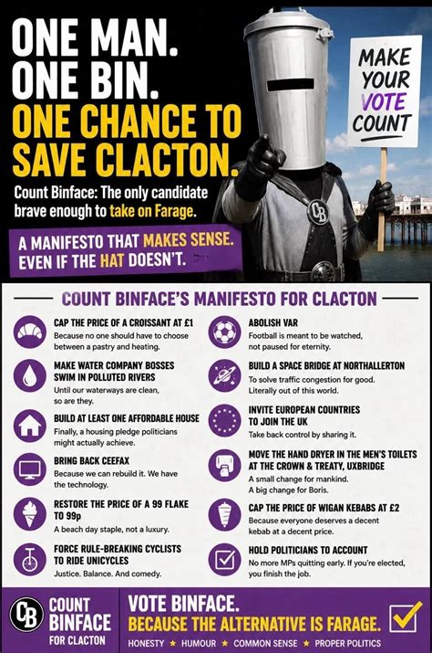 Who Is Count Binface The Man Behind The Bin Dorset Eye