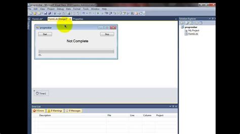 How To Create A Progress Bar In Visual Basics Youtube