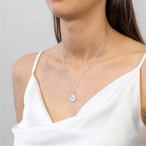 Sterling Silver Madonna Medallion Pendant Silver Chic