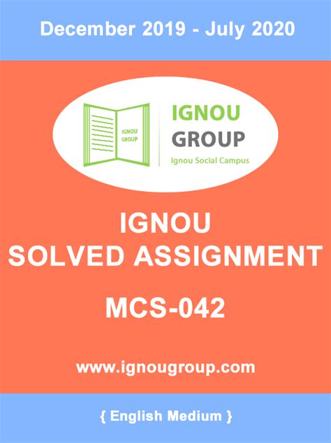 mcs 042 solved assignment for december 2019 july 2020 ignougroup