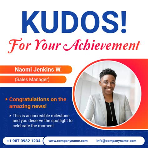 Kudos Poster Template Postermywall