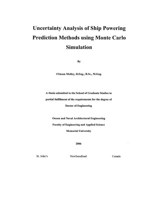 Uncertainity Analysis Of Ship Powering Prediction Pdf
