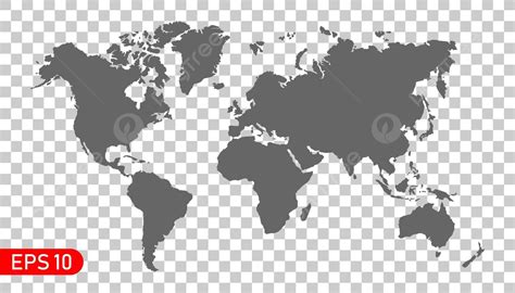 Detailed World Map Vector Illustration Eps 10 Gray Geography Grey Vector Template Download On