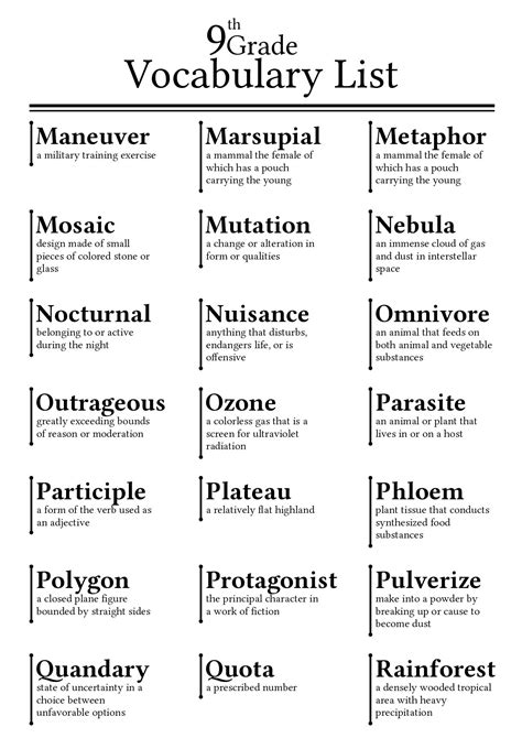 9th Grade Worksheets Printable Word Searches