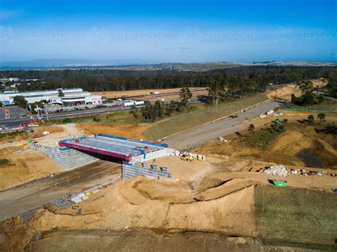 Image Of Worksite With Bridge For Bypass Road Connection Under