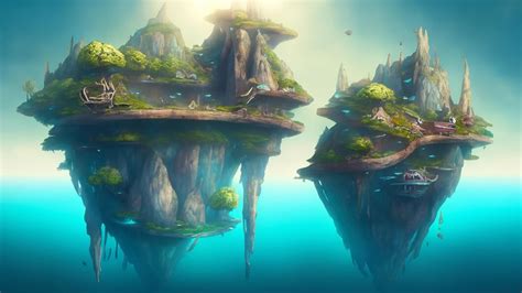 Premium Photo Fantasy Floating Island Digital Art Concept Art As