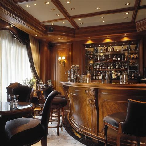 25442 Highclass Bar With Polished Wooden Interiors Premium Ai