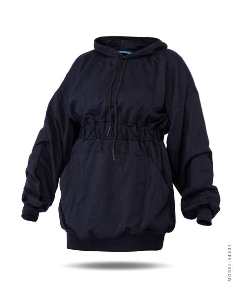 خرید هودی زنانه کمر گت دار کلاهدار Alma مدل 34632 دایان شاپ