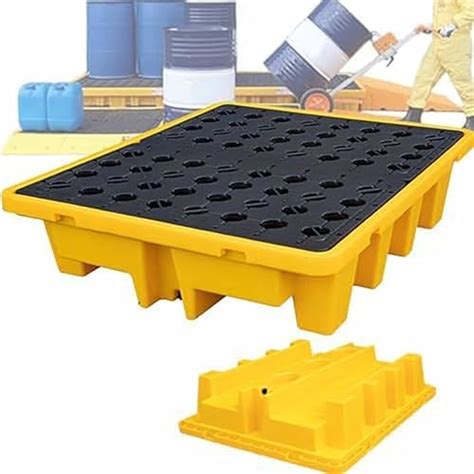 Stackable Spill Containment Pallets With Drain Outlet Heavy Duty