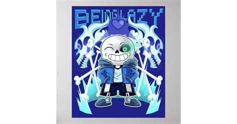 Sans Undertale Skeleton Cool Pixel Art Being Lazy Poster Zazzle