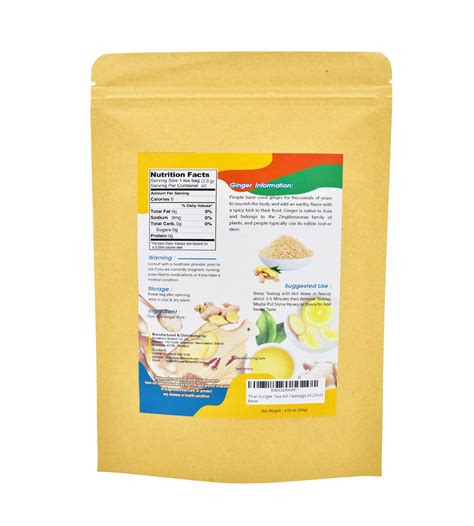 Thai Ginger Tea 60 Teabags 423oz Krittiya Garden World