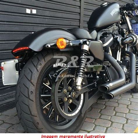Pisca Seta Led Harley 883 1200 Iron Sportster Preto Par Rrcustomparts
