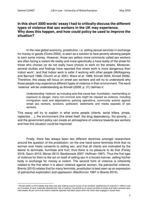 Pdf Violence On The Uks Street Sex Workers