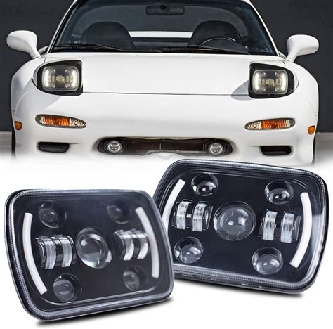 Deal Auto Electric Parts 2pcs 7x6 Inch Hi Low Sealed Beam Headlights Rectangular