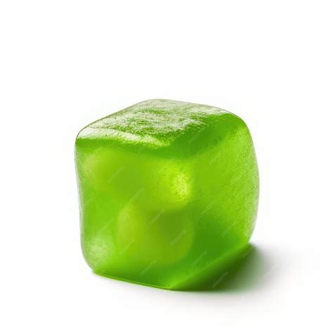 Premium Photo A Green Candy Cube With A White Background